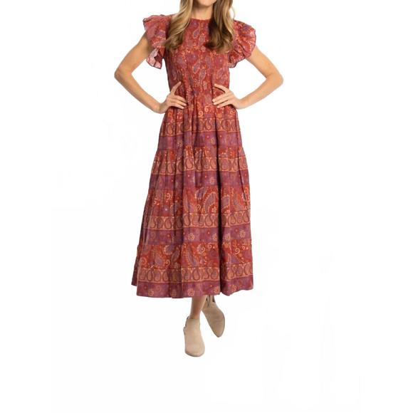 Bindu | Dresses | New Bindu Bella Smock Top Maxi Dress In Ruby Red ...